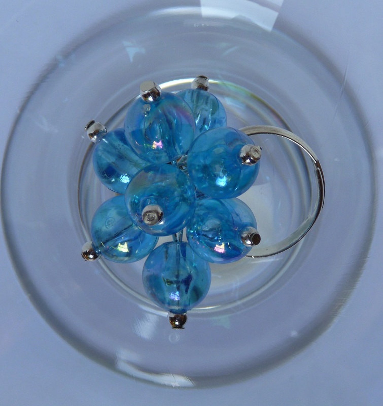 Blue bubble Ring - Etsy