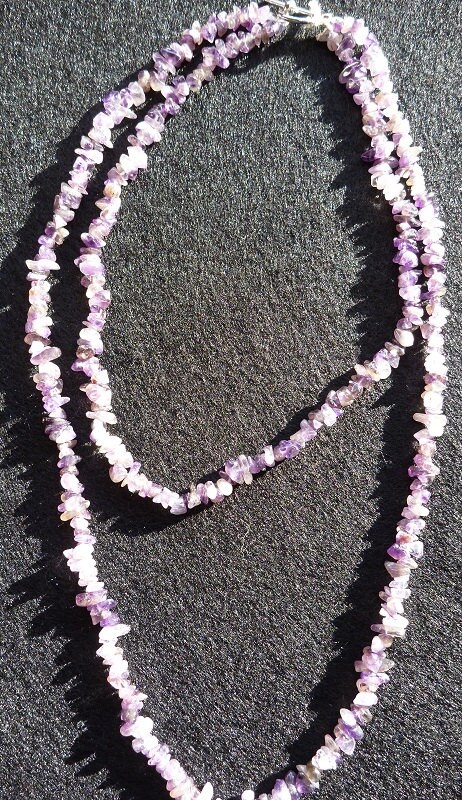 Amethyst Bead Chip Necklace - Etsy