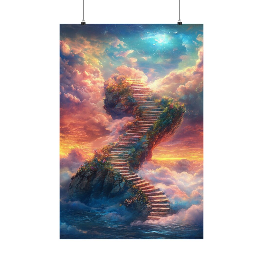 Magical Vertical Poster Stairway to Heaven, Matte Wall Art Print ...