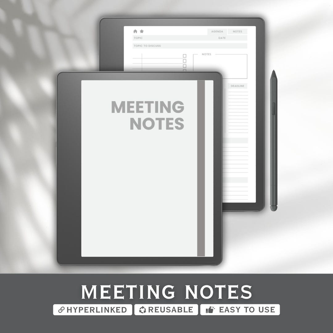 Meeting Notes Template for Kindle Scribe - Etsy