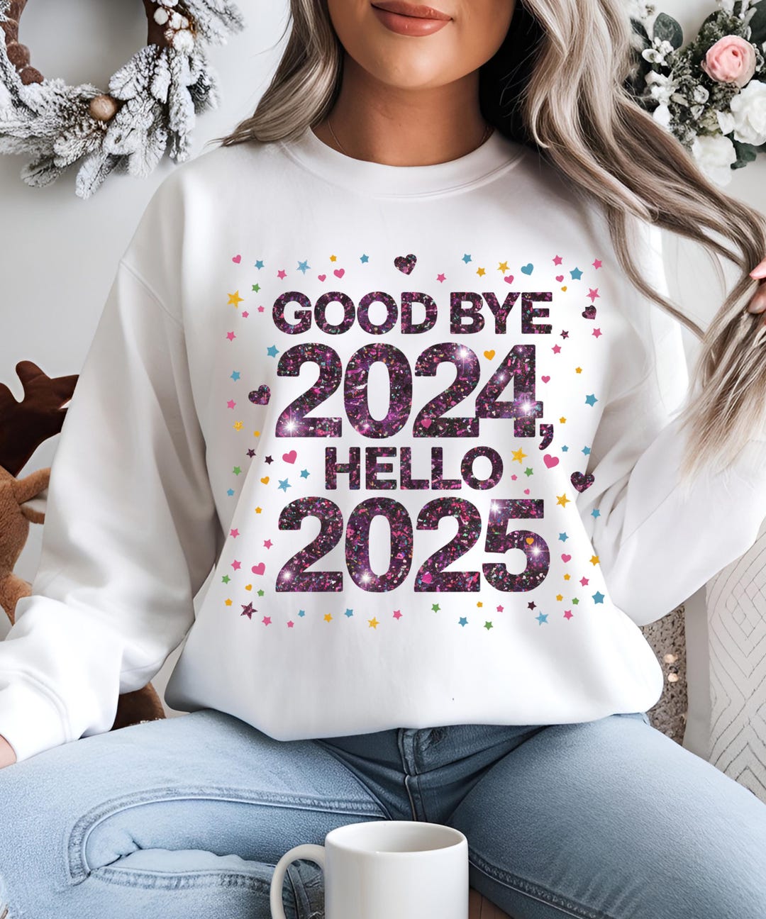 Au Revoir 2024, Bonjour 2025, Bonne Année 2025 Png, Cadeau Du Nouvel an ...