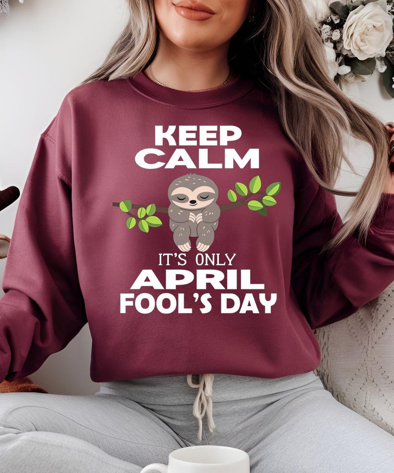 Funny April Fools' Day Sloth PNG SVG - Keep Calm Design (digital ...