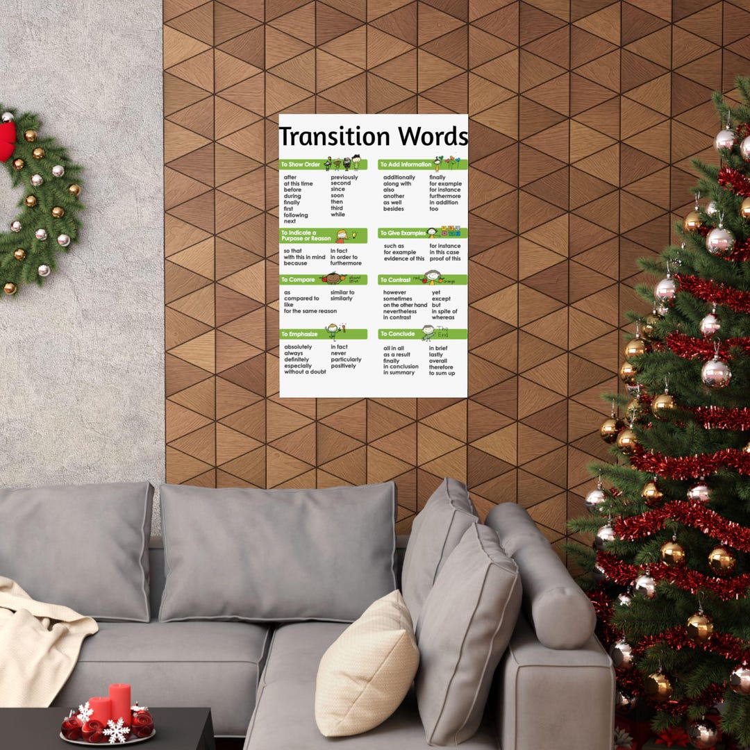 Transition Words Posters - Etsy