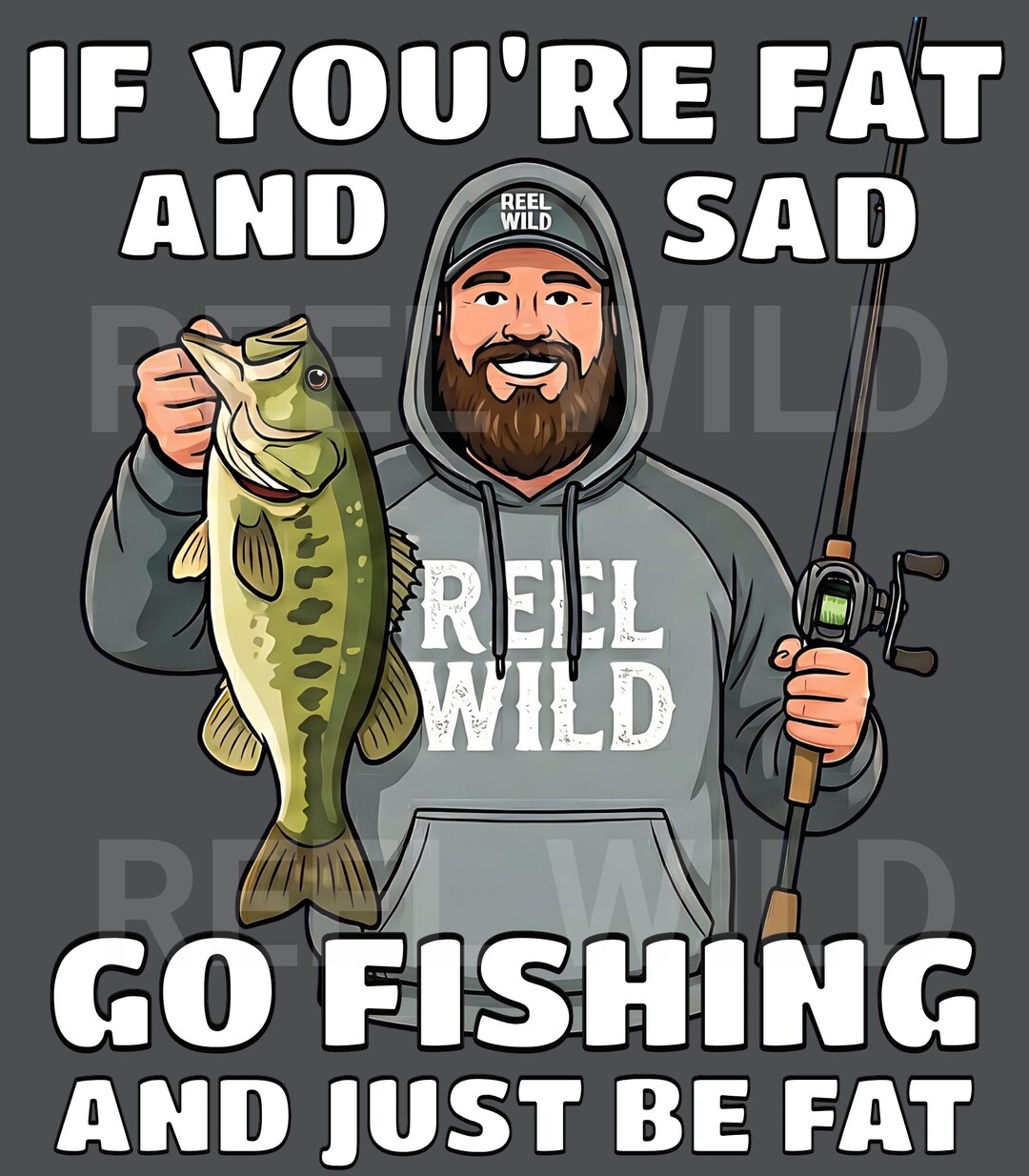 Funny Fishing Design | Fisherman Art | Humor Man Cave Decor | Digital ...