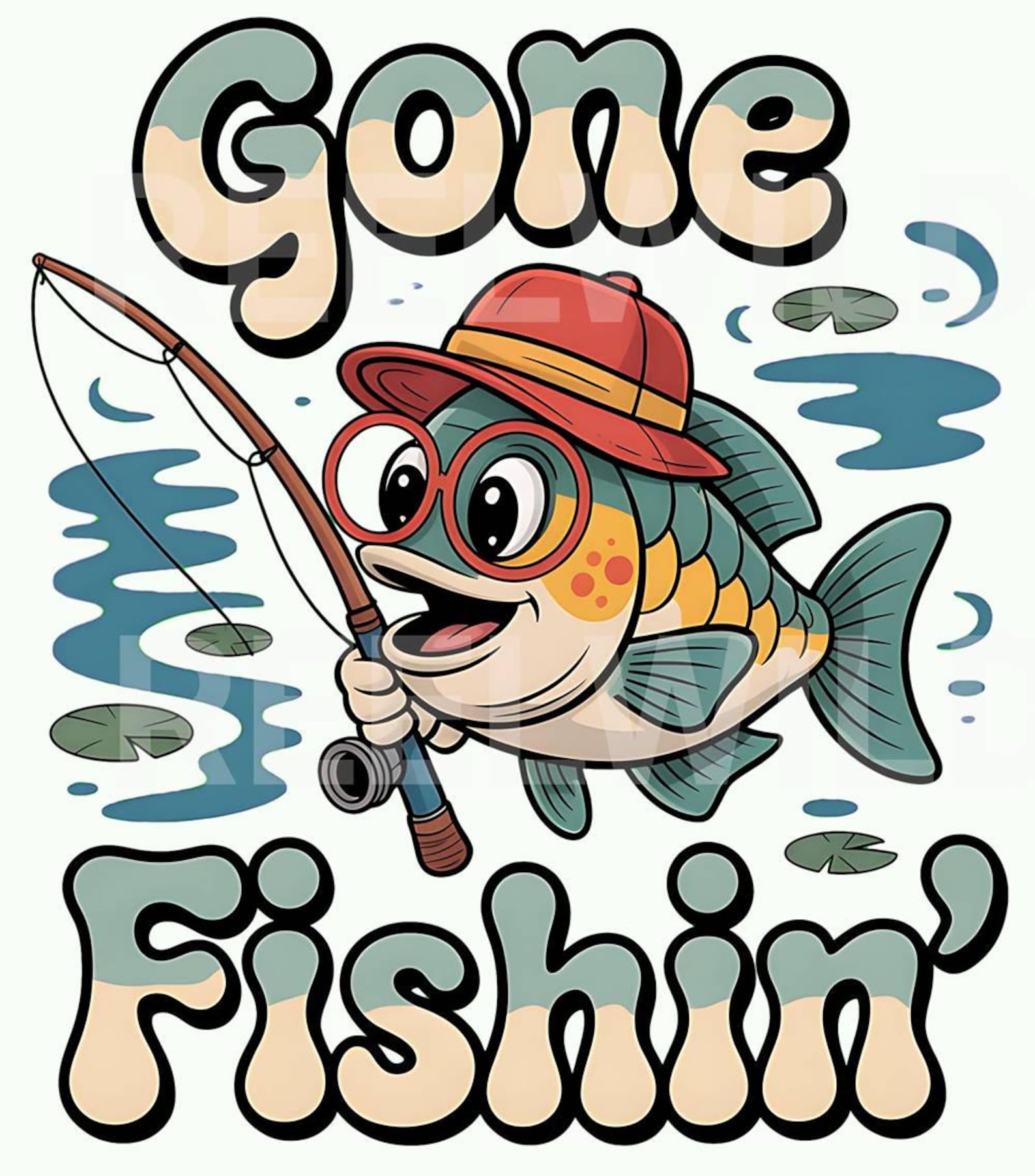 Retro Fishing Cartoon PNG Bundle: Funny Angler Clipart - Etsy