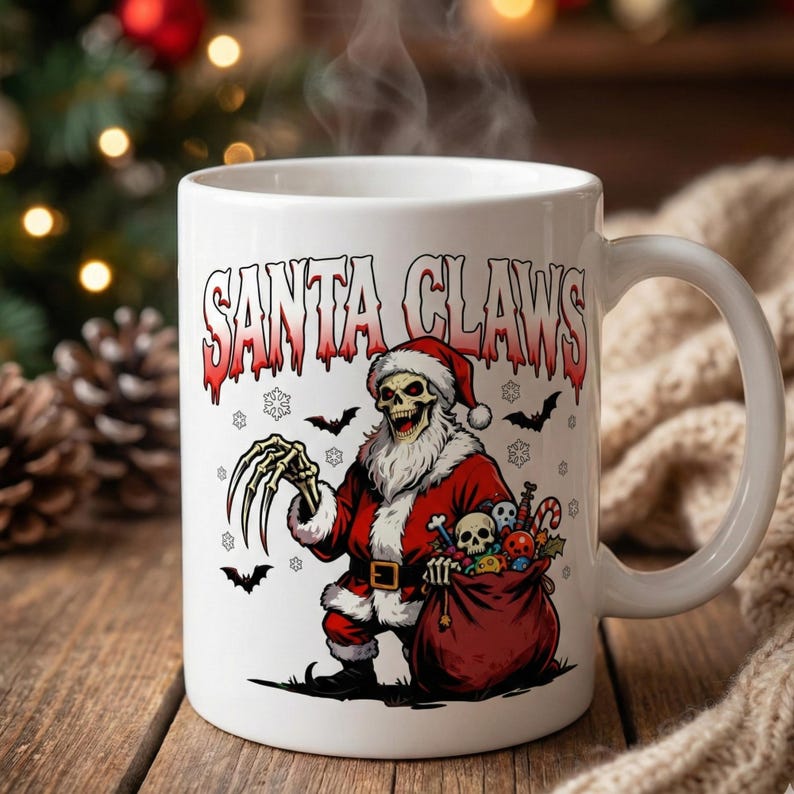 Santa Claws Horror Skeleton Santa SVG PNG | Creepy Xmas Graphic ...