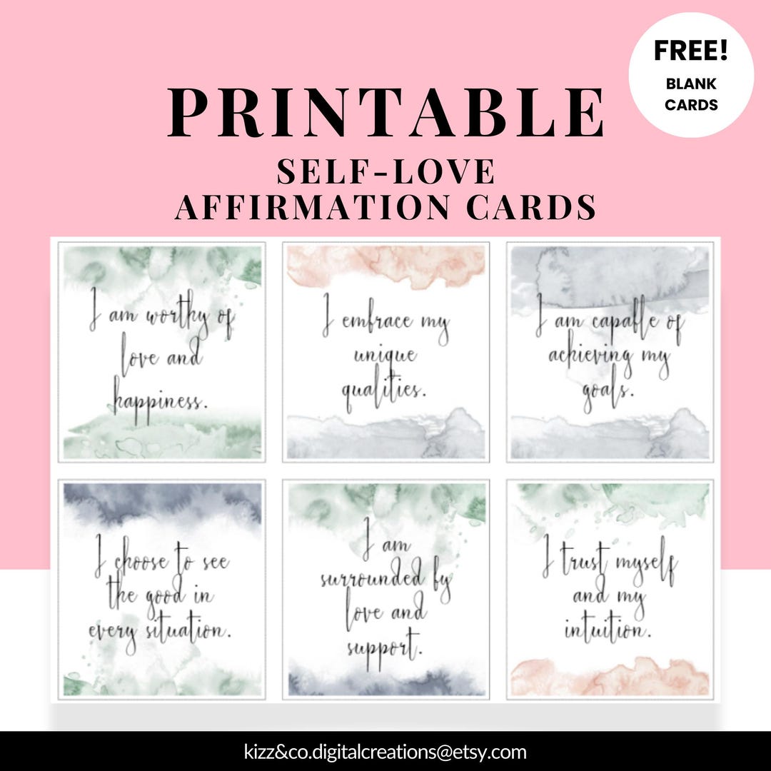 42 Printable Self Love Affirmation Cards - Etsy