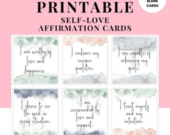 Positive Vibes Bundle: Printable Self-love Affirmation Cards for Daily ...