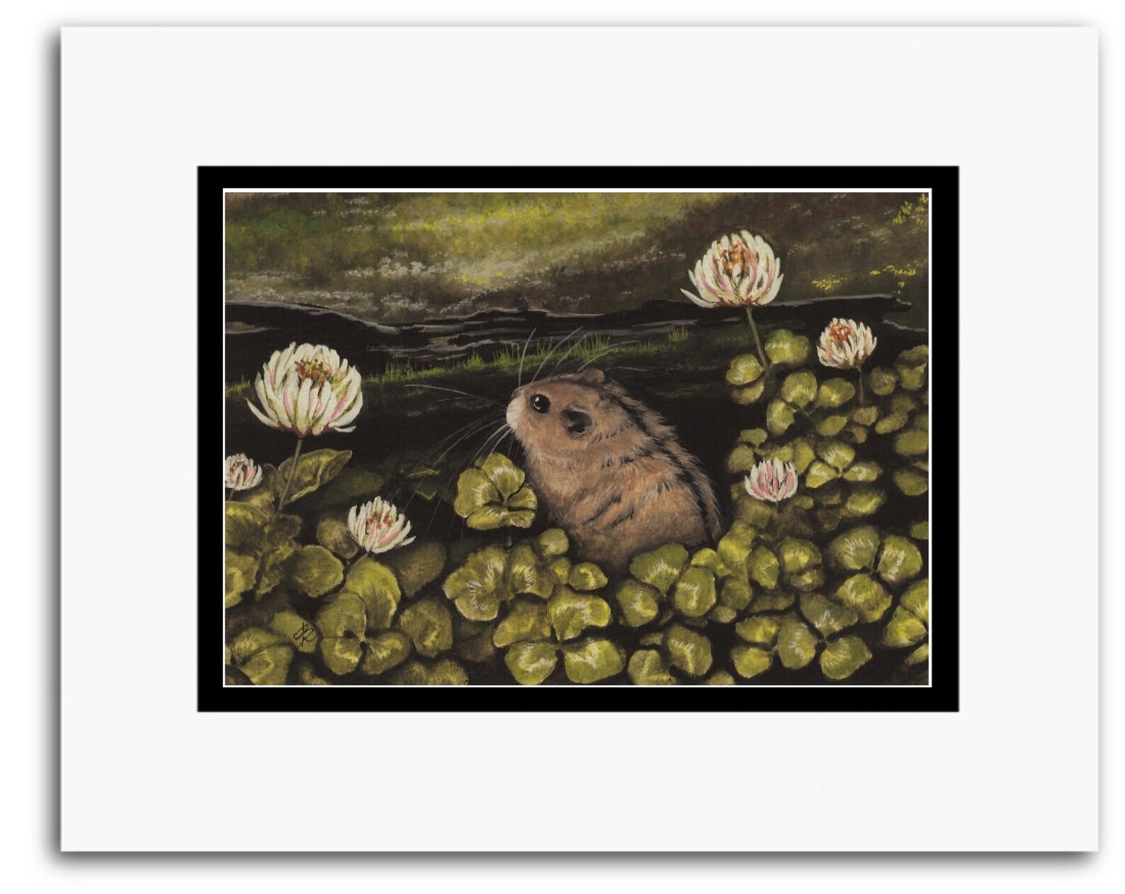 Hamster Four Leaf Clover Patch Art Tiny Adventures - Etsy