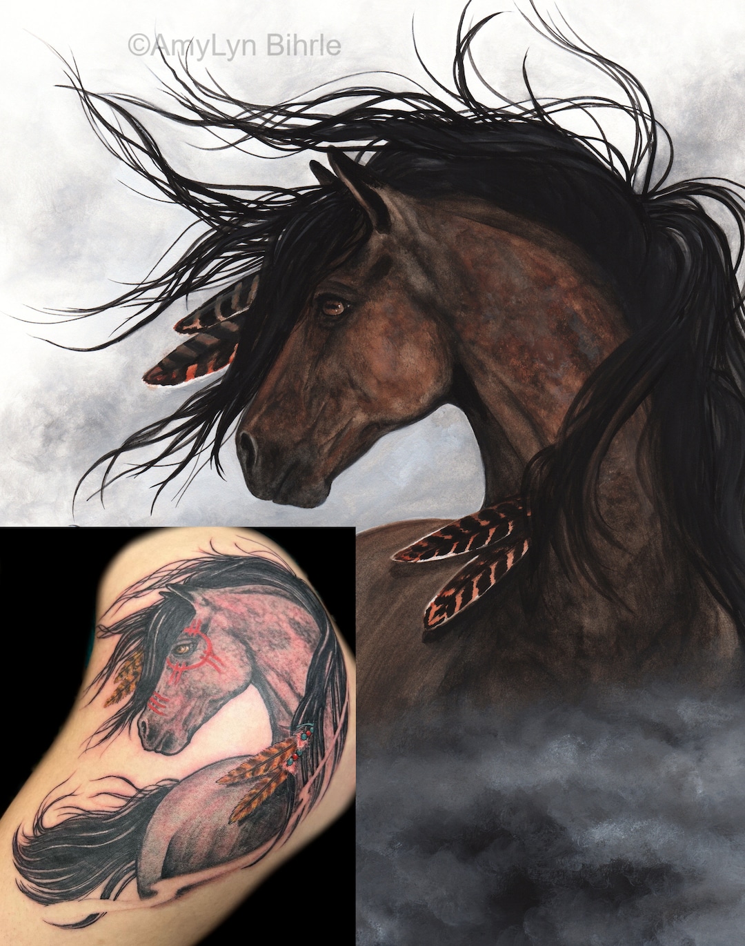 Storm Chaser Horse Tattoo Pass Design: Customizable Digital Download ...