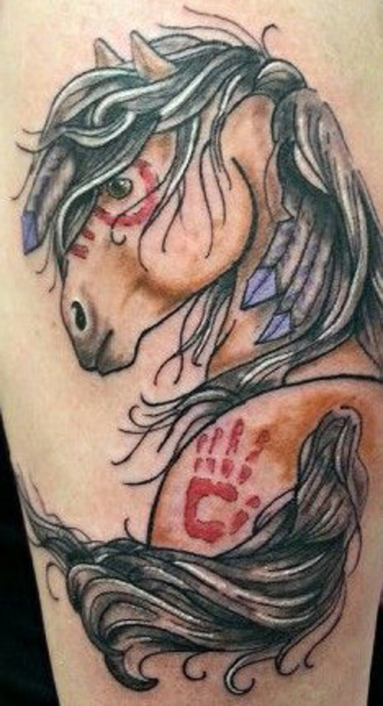 Dappled Grey Horse Tattoo Pass Design: Customizable Digital Download ...