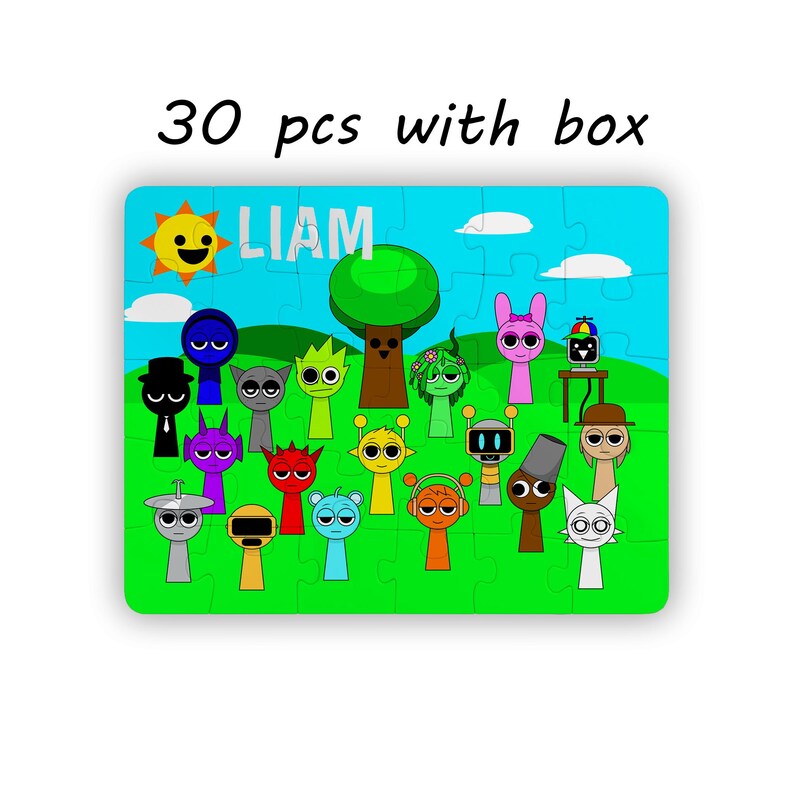 Personalized Kids Sprunki Characters Jigsaw Puzzle, Children's Puzzle ...