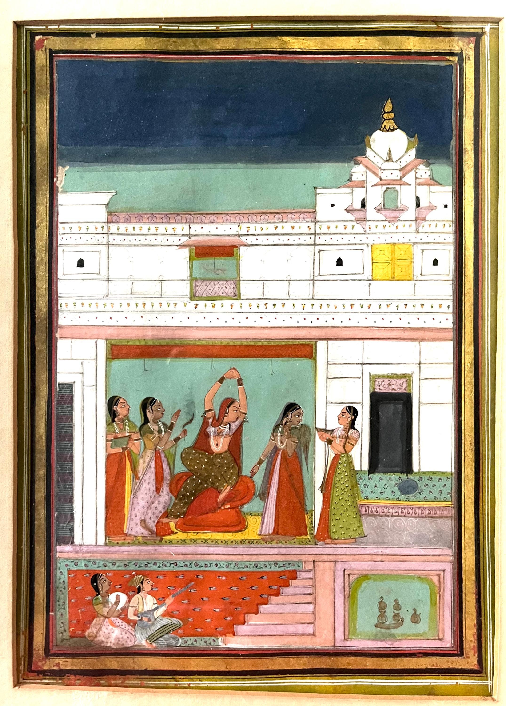 19th Century Indian Miniature Painting of Women at the Palace - Etsy