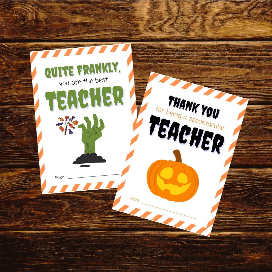 Halloween Teacher Appreciation Gift Card Holder / Printable Gift Card ...
