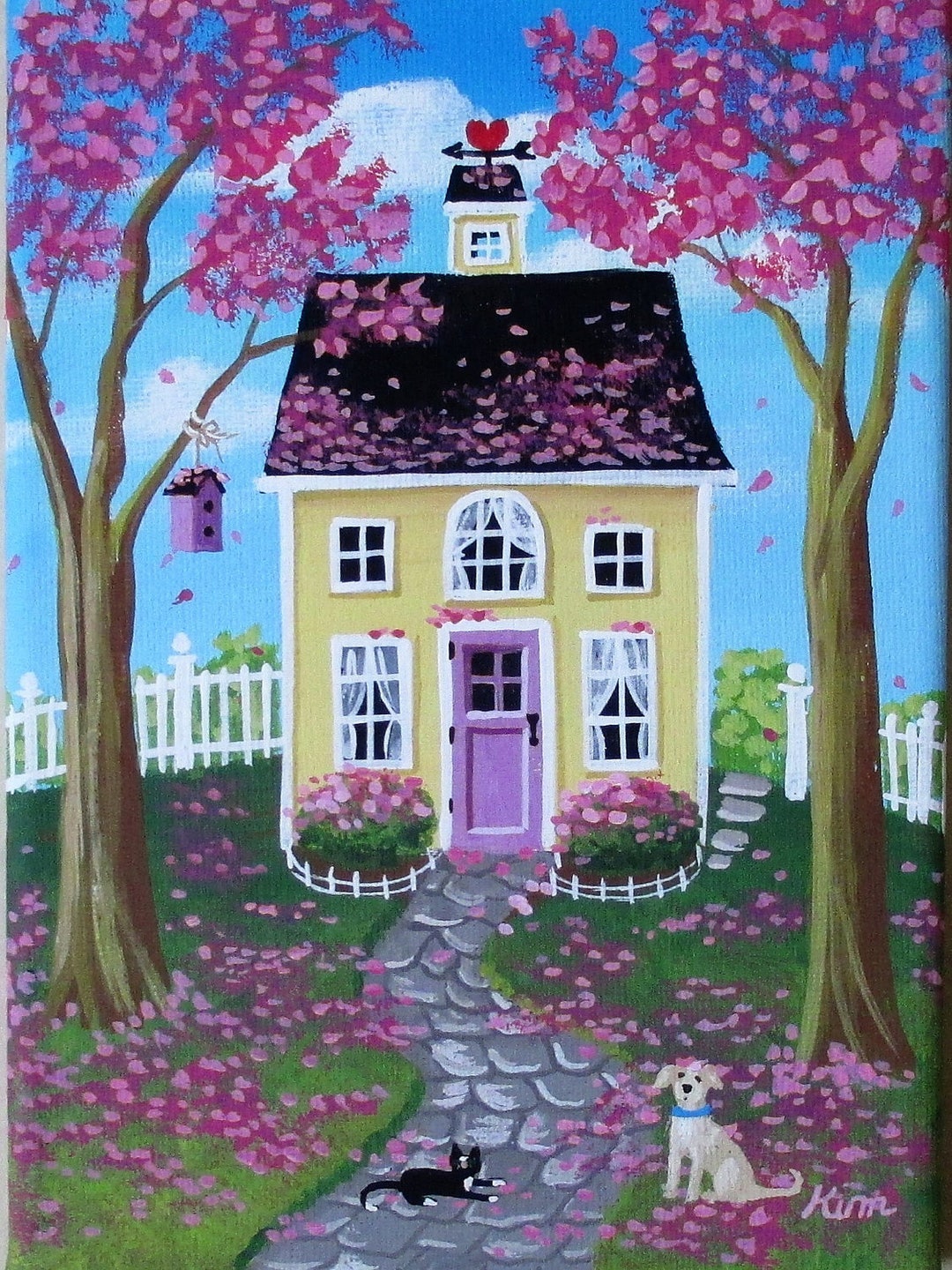 Petal Pink Frosting Folk Art Print - Etsy