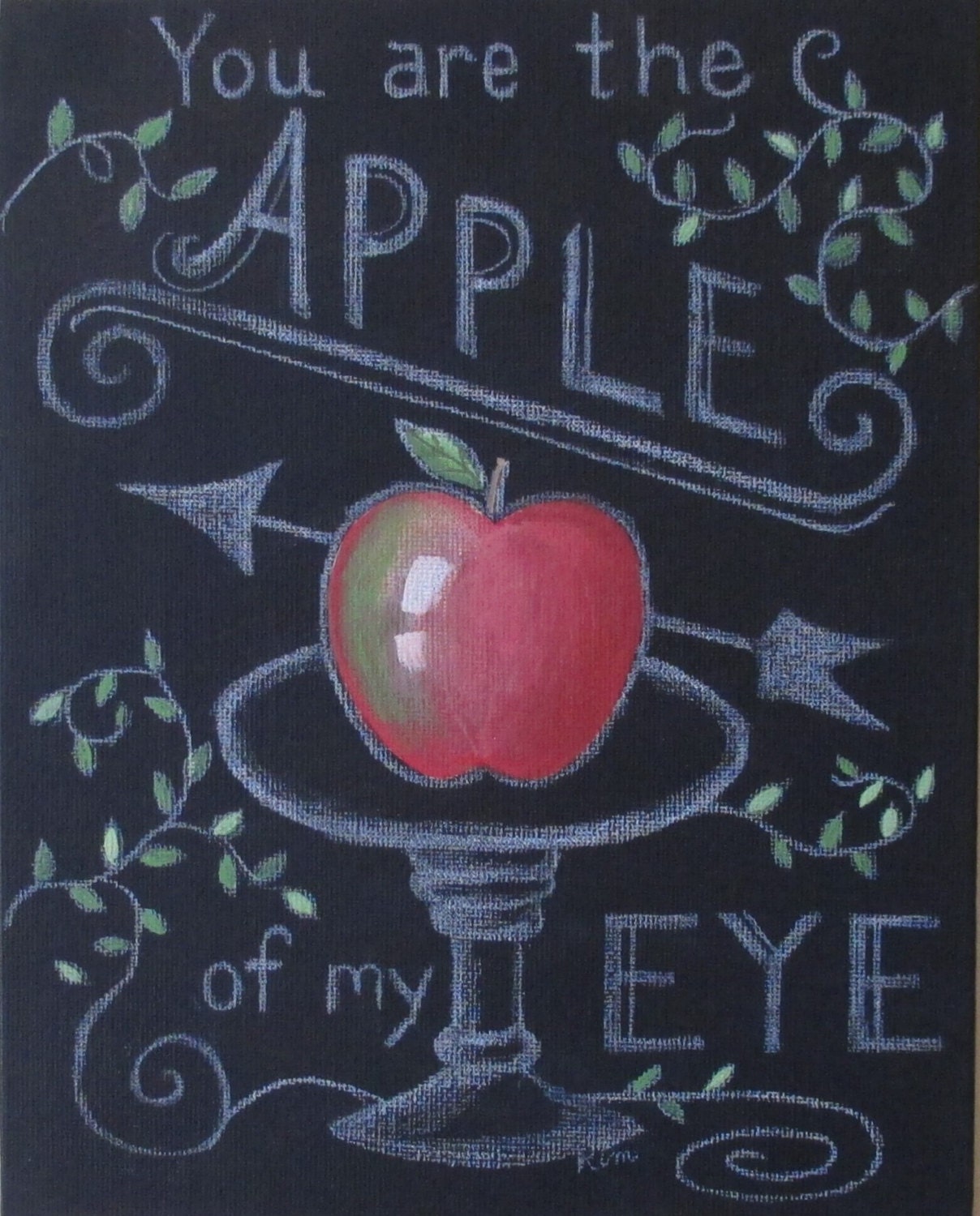 Apple of My Eye Folk Art Print - Etsy