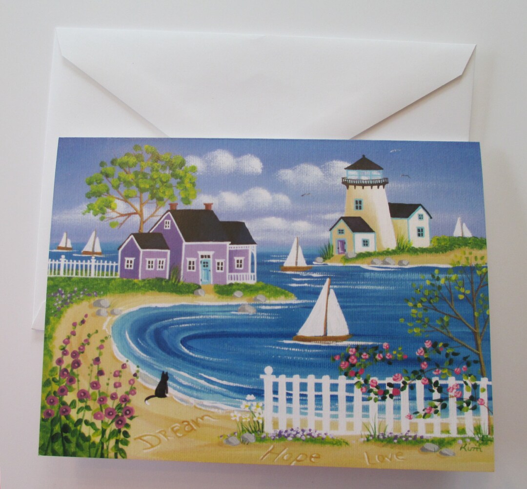 Written in the Sand Card With Envelope Artwork by Kim Leo - Etsy