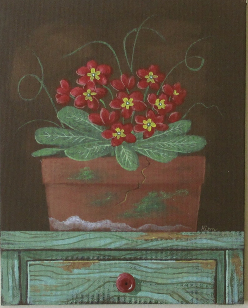 Primrose Folk Art Print - Etsy