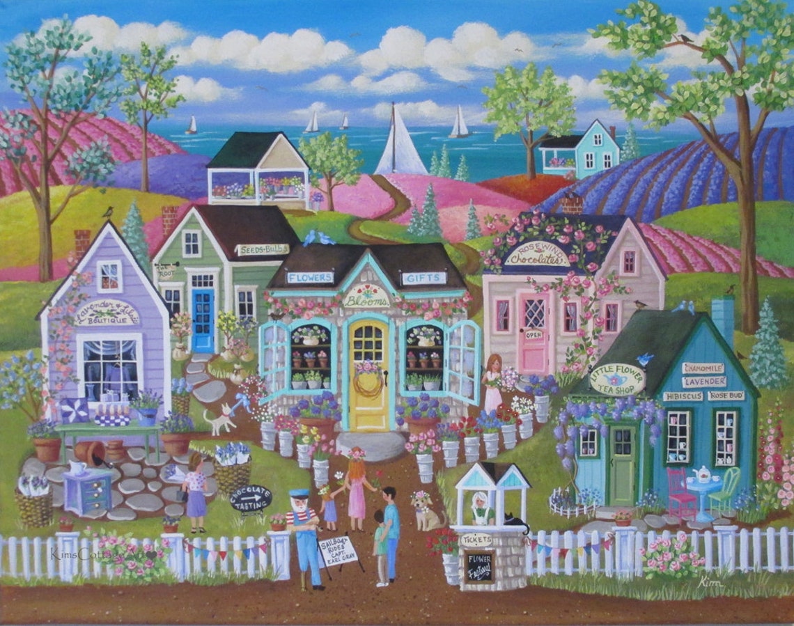 Original Folk Art Spring Summer Paintingflower Festival | Etsy