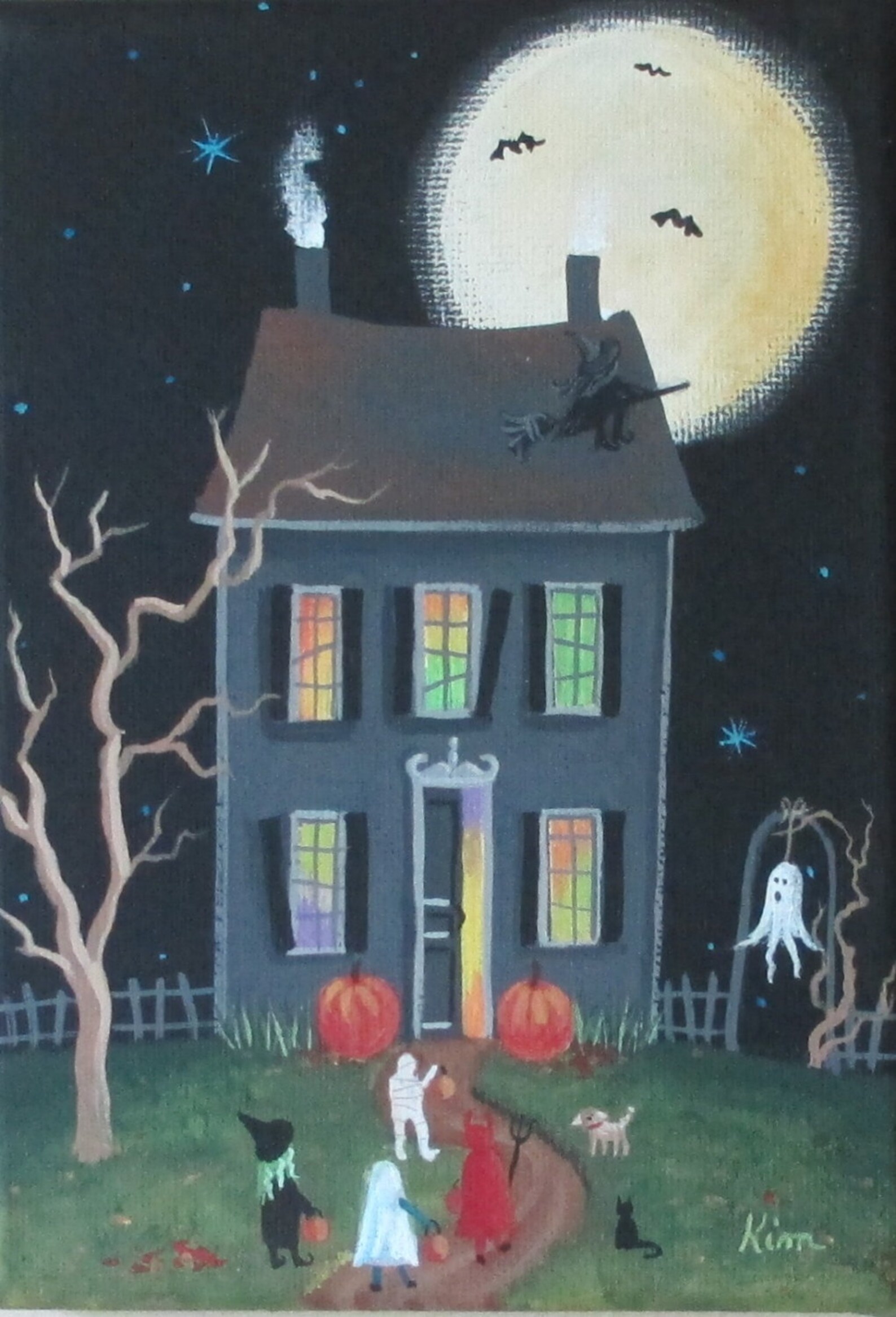 Fright Night Folk Art Print - Etsy