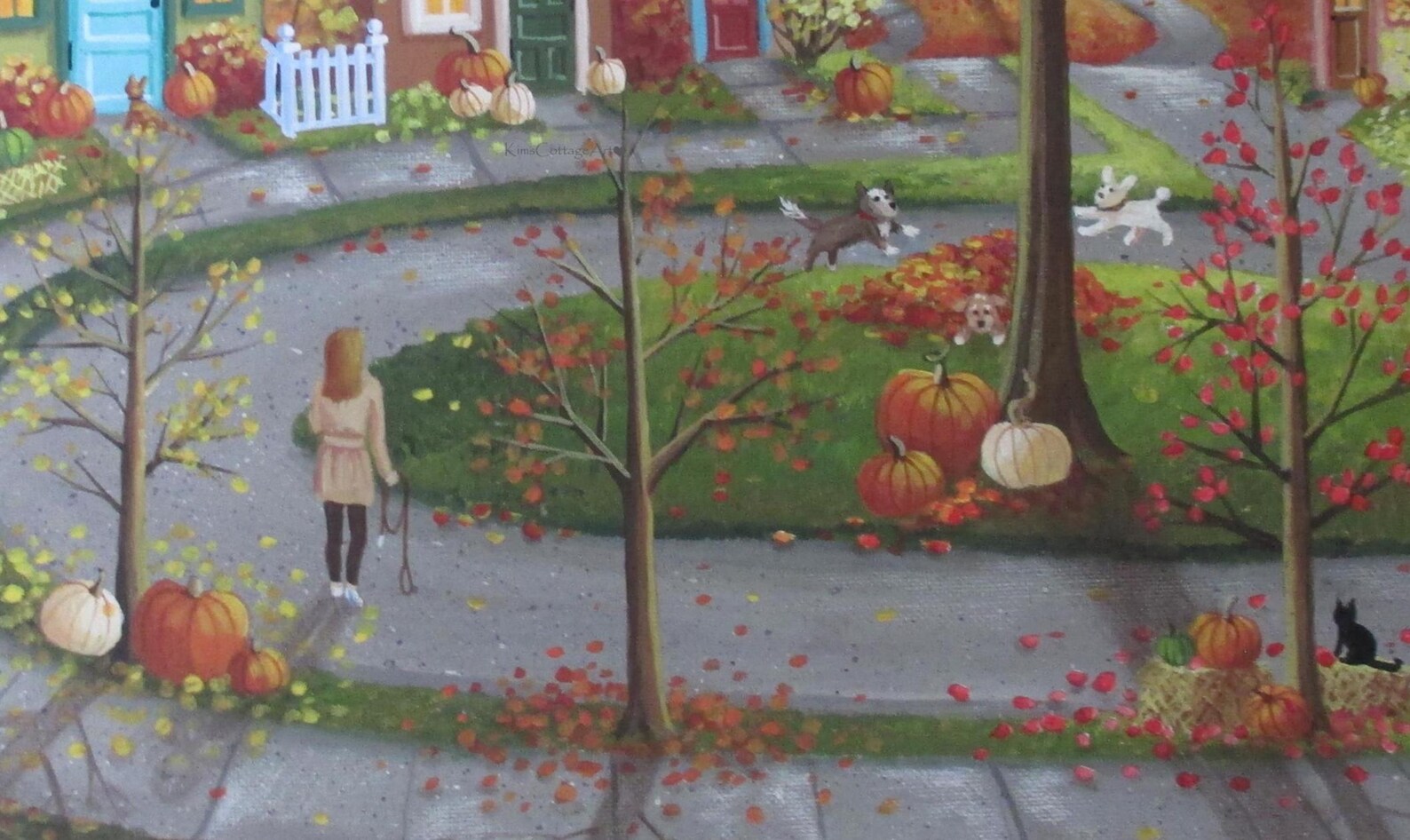 Under the Autumn Moon: Fall Landscape, Signed Archival Heavy Paper - Etsy