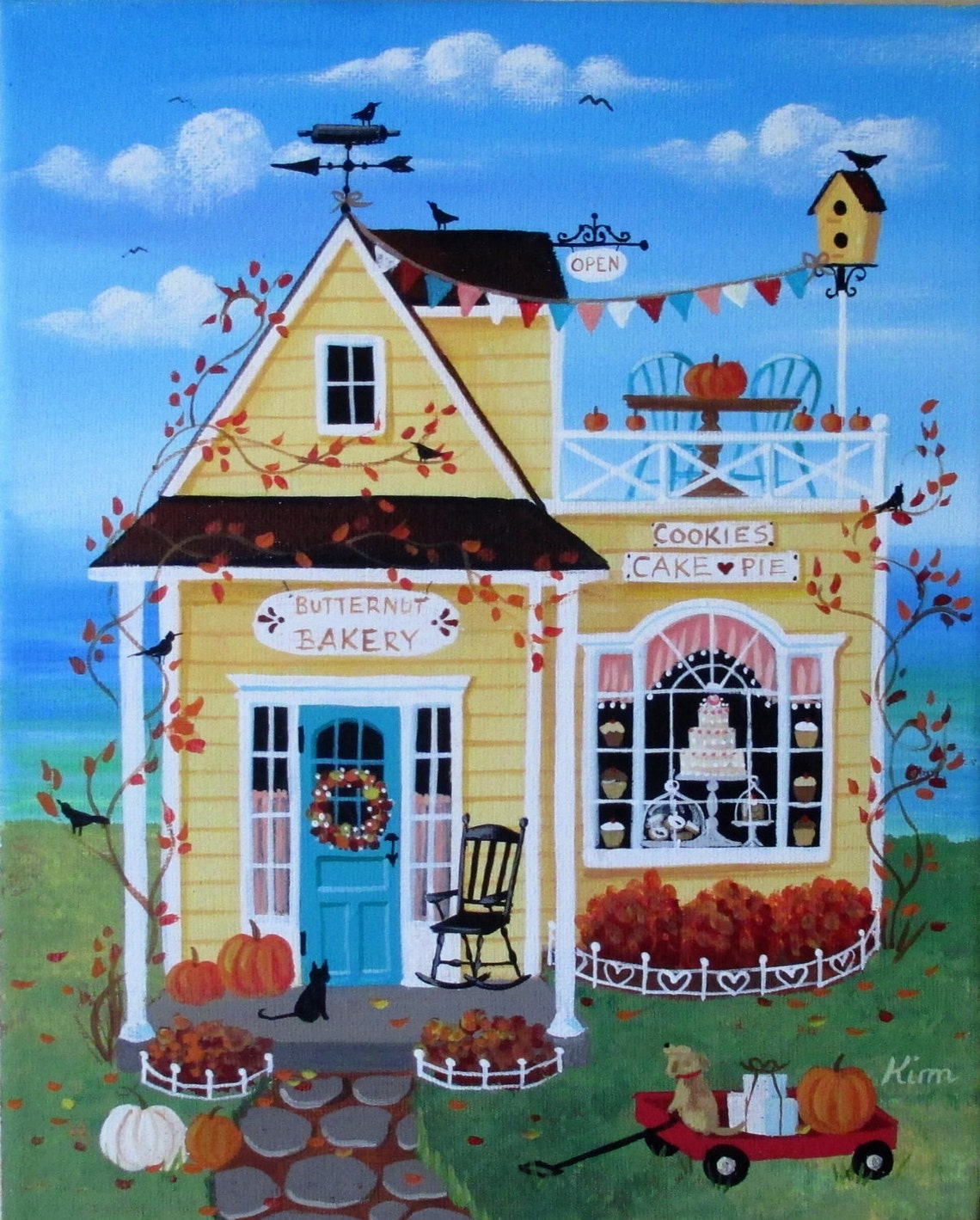Butternut Bakery Folk Art Print - Etsy
