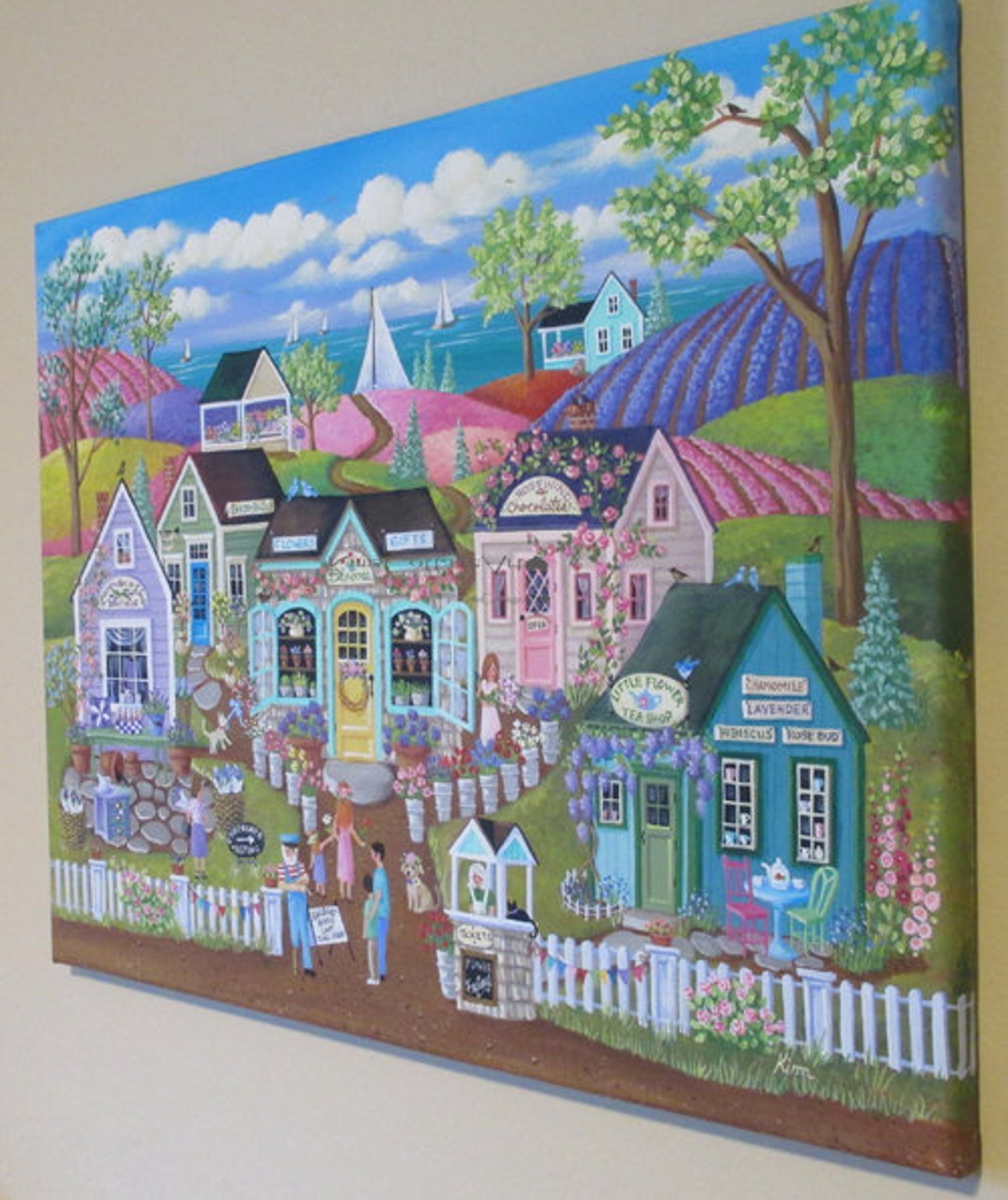 Original Folk Art Spring Summer Paintingflower Festival | Etsy