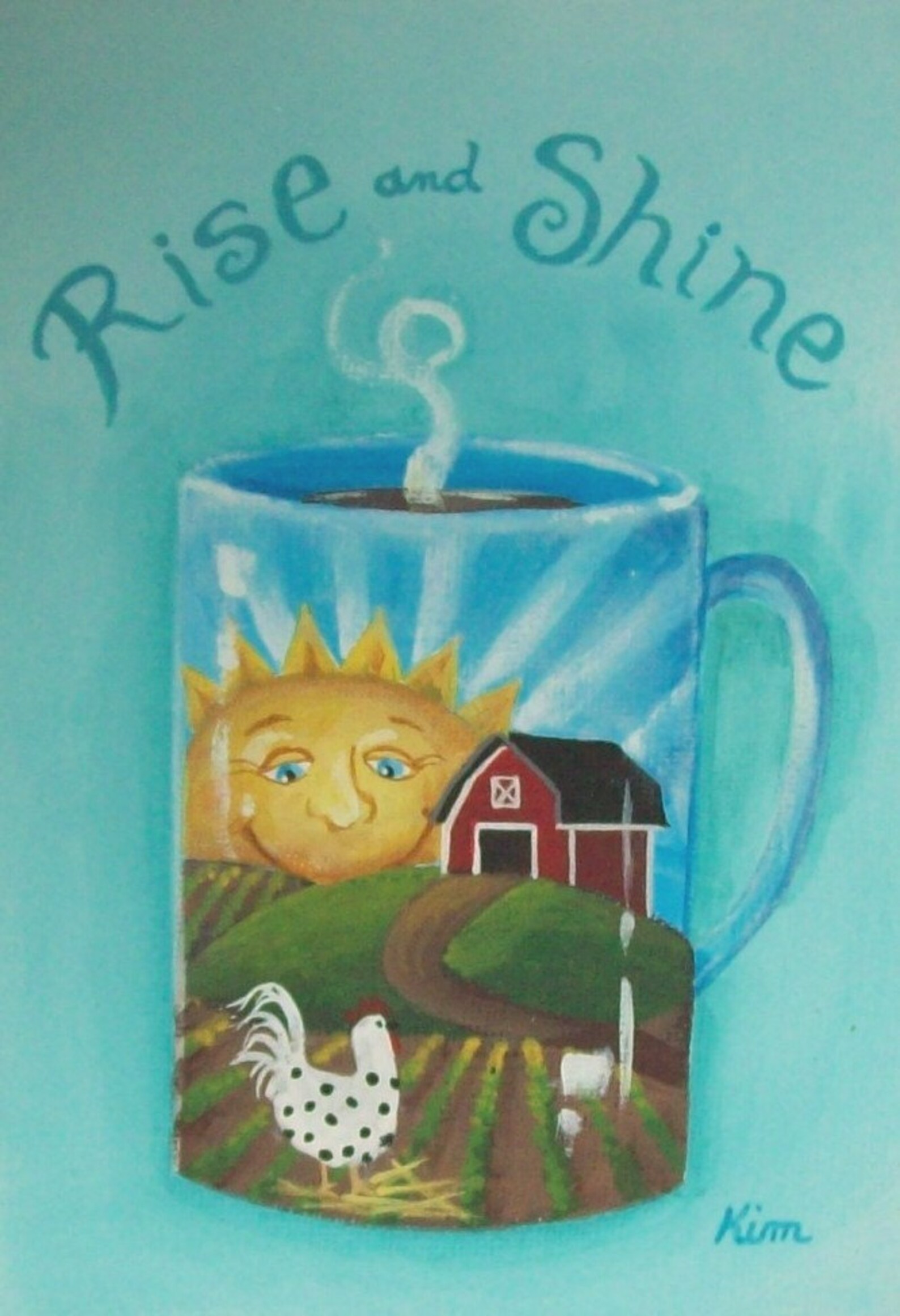 Good Morning Folk Art Print - Etsy