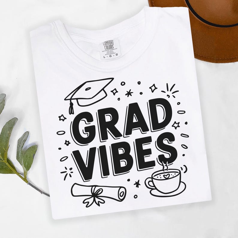 Grad Vibes PNG Graduation Doodle Sublimation Design Digital Download ...