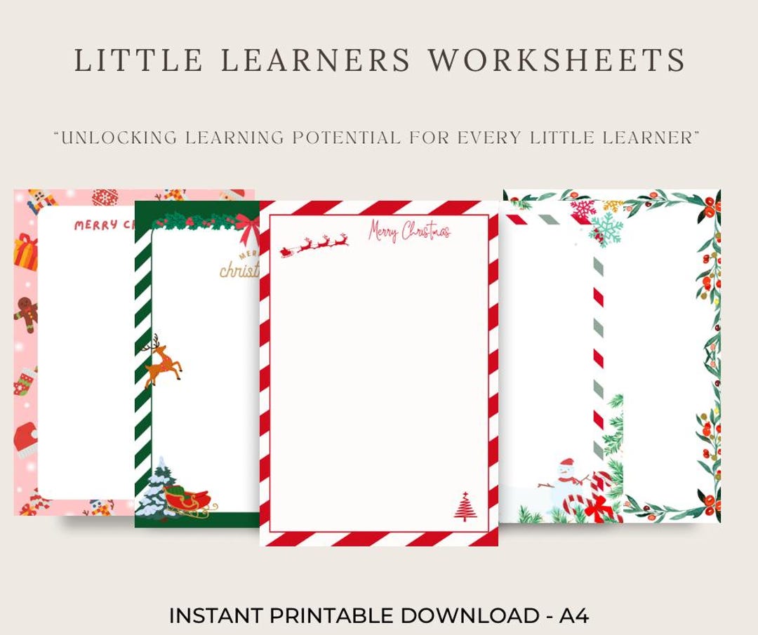 Father Christmas Letter Writing Paper Christmas Border Paper Santa ...