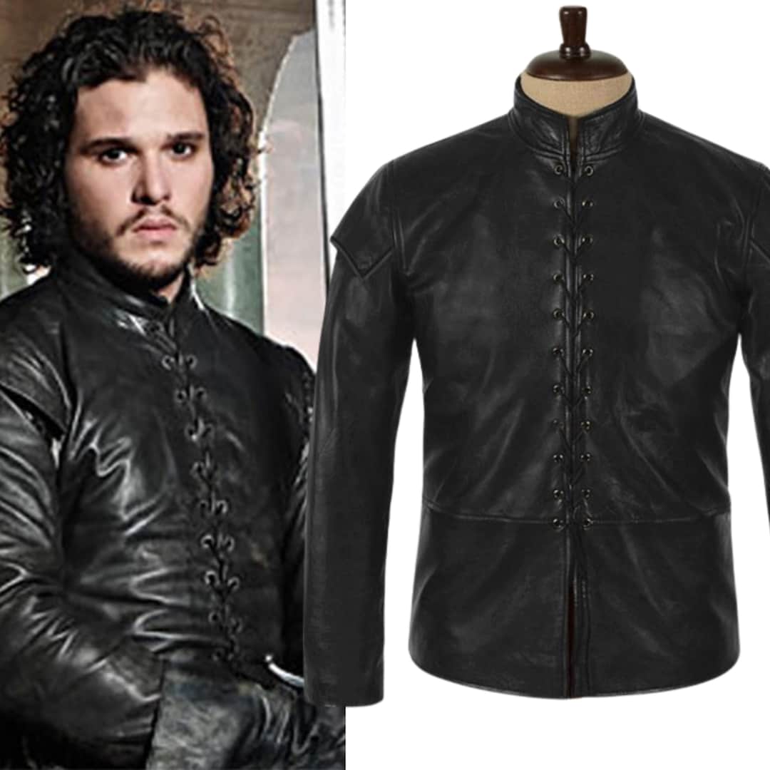 Jon Snow Game of Thrones Leather Jacket for Men Kit Harington Inspired ...