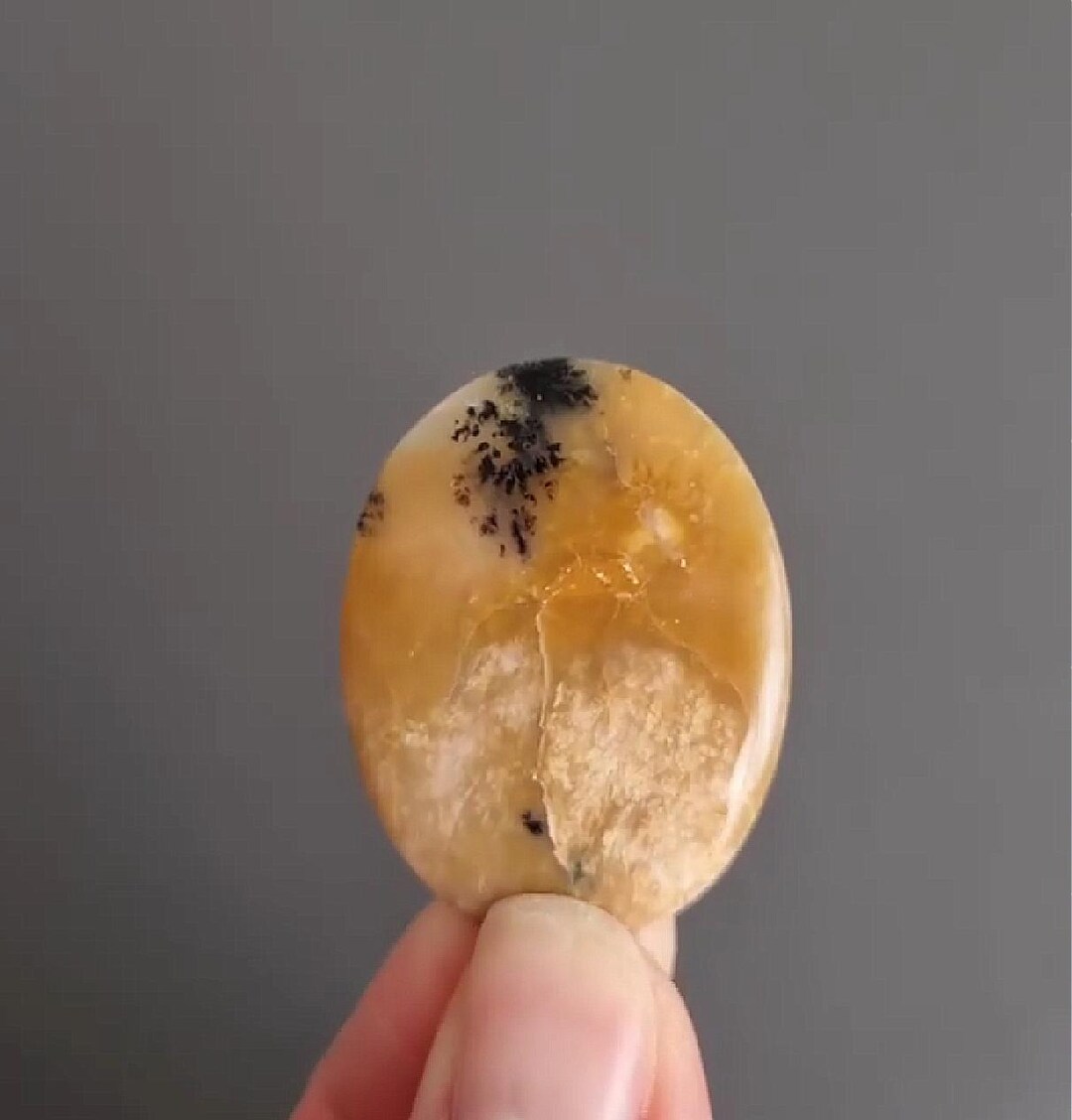 Dendritic Landscape Agate Natural Stone Cabochon 36 X 28 X 4 Mm ...