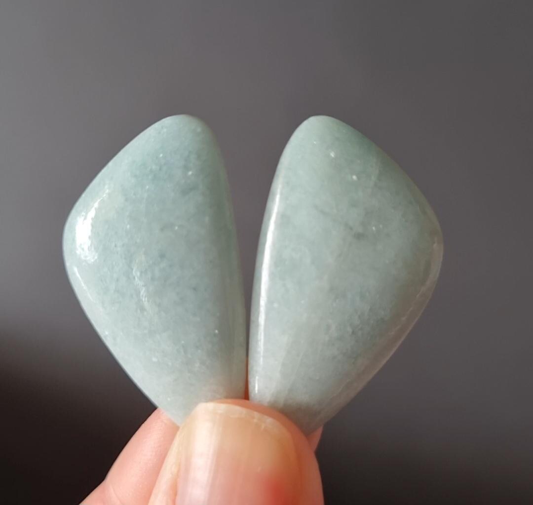 Blue Violane Natural Stone Cabochons (pair), 35 X 19 X 4 Mm, Cabochons ...