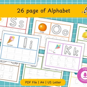 Printable Alphabet Tracing Worksheet for Kids Fun & Educational ABC ...