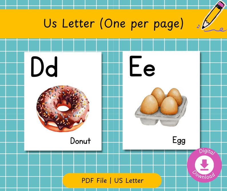 Alphabet Poster for Kids Educational ABC Chart for Preschool ...