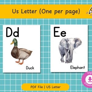 Animal Alphabet Poster for Kids, Educational Wall Art, Nursery Decor, A ...