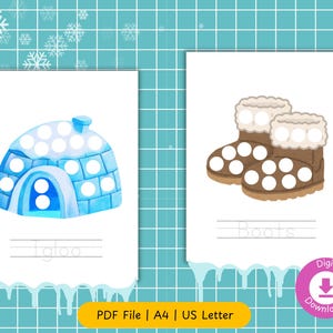 Winter Coloring Worksheet Activity Do a Dot Coloring Pages for Kids ...