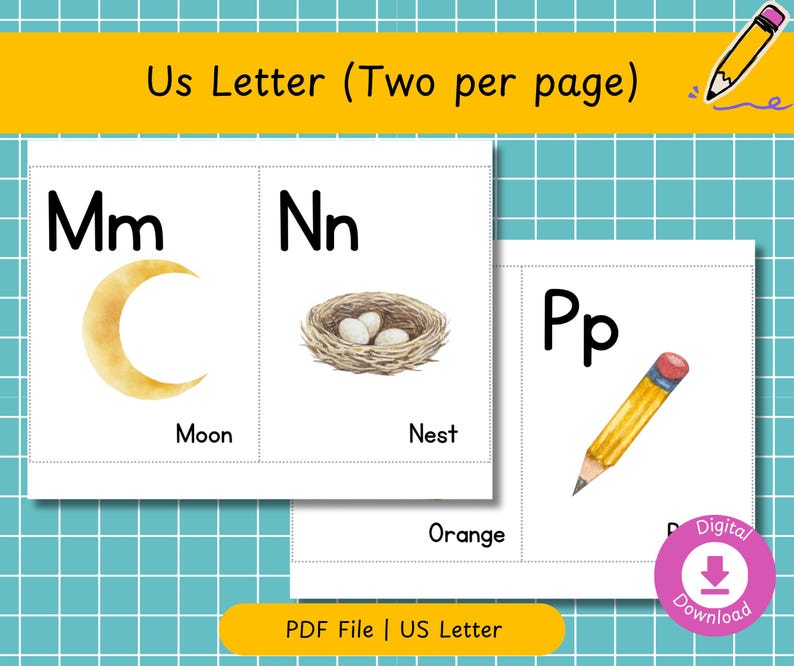 Alphabet Poster for Kids Educational ABC Chart for Preschool ...