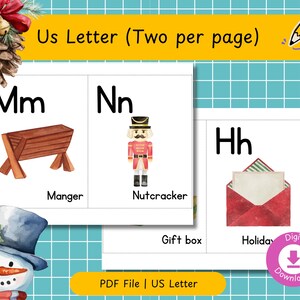 Christmas Alphabet Poster & Flashcards for Kids Winter Festive Fun ...