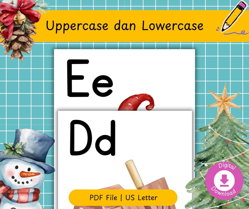 Christmas Alphabet Poster & Flashcards for Kids Winter Festive Fun ...