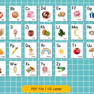 Alphabet Poster for Kids Educational ABC Chart for Preschool ...