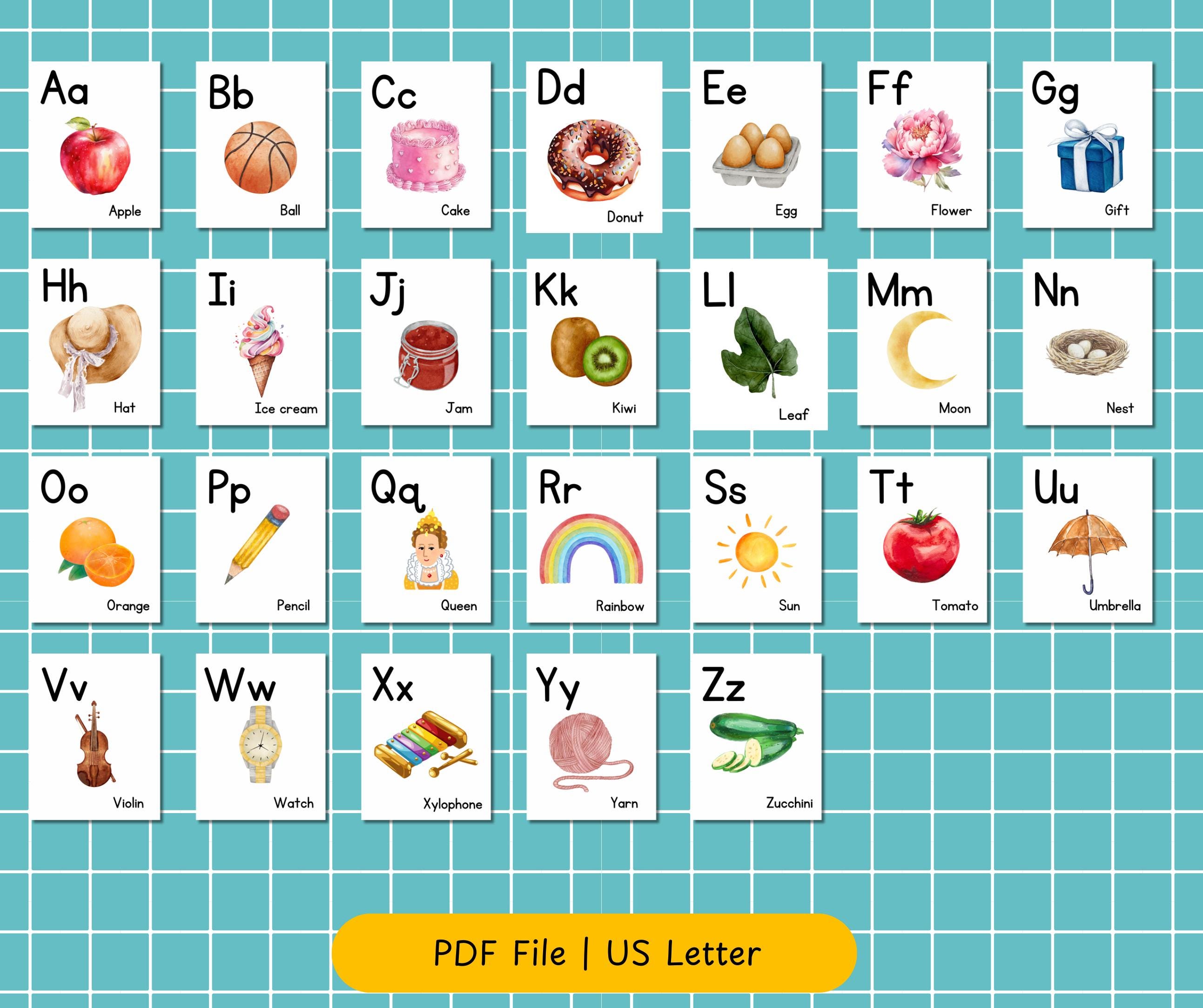 Alphabet Poster for Kids Educational ABC Chart for Preschool ...