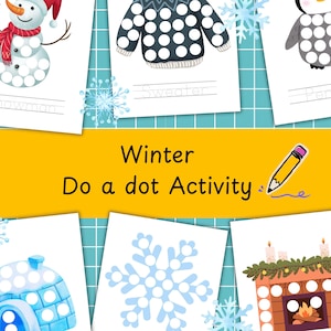 Winter Coloring Worksheet Activity Do a Dot Coloring Pages for Kids ...