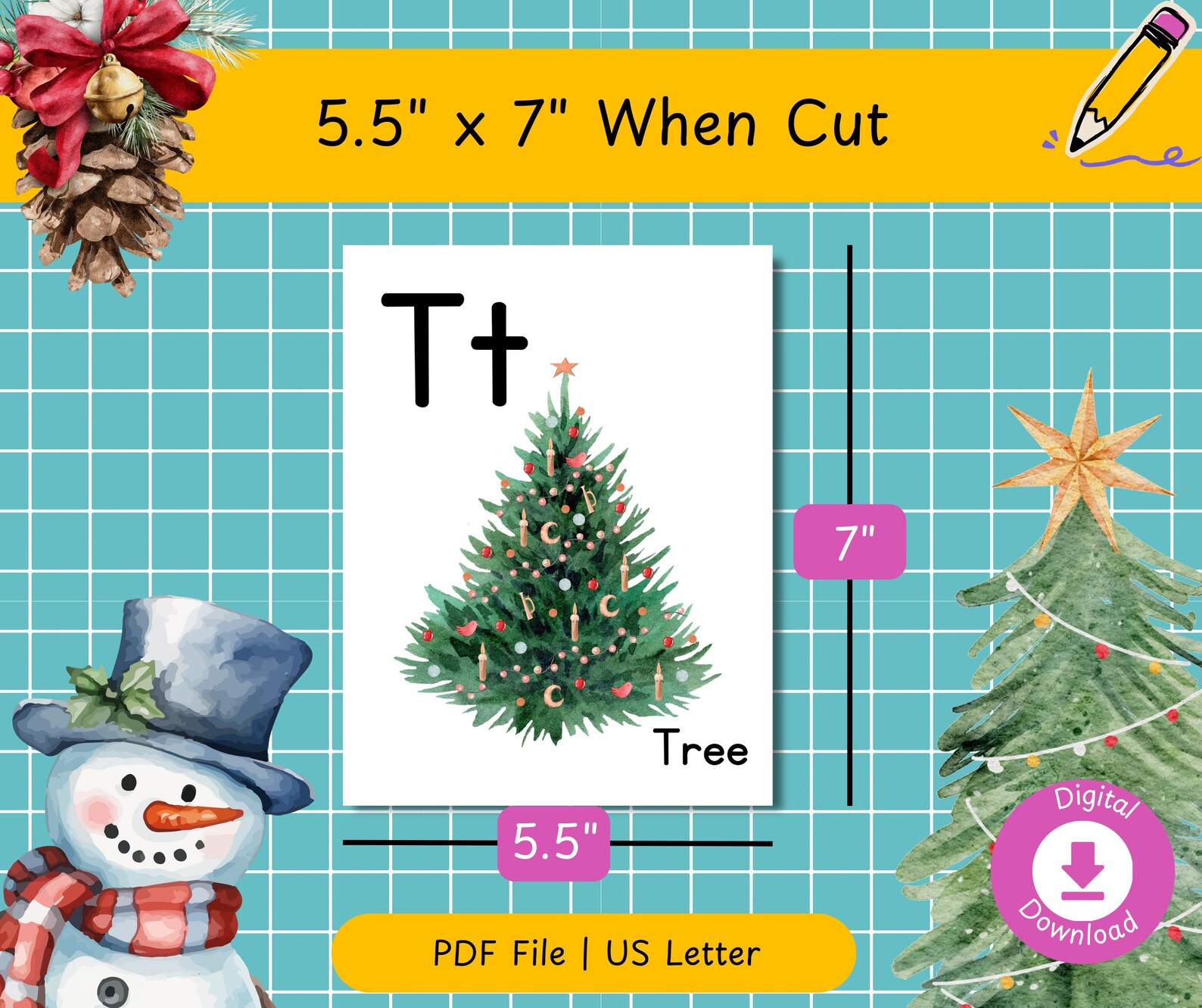 Christmas Alphabet Poster & Flashcards for Kids Winter Festive Fun ...