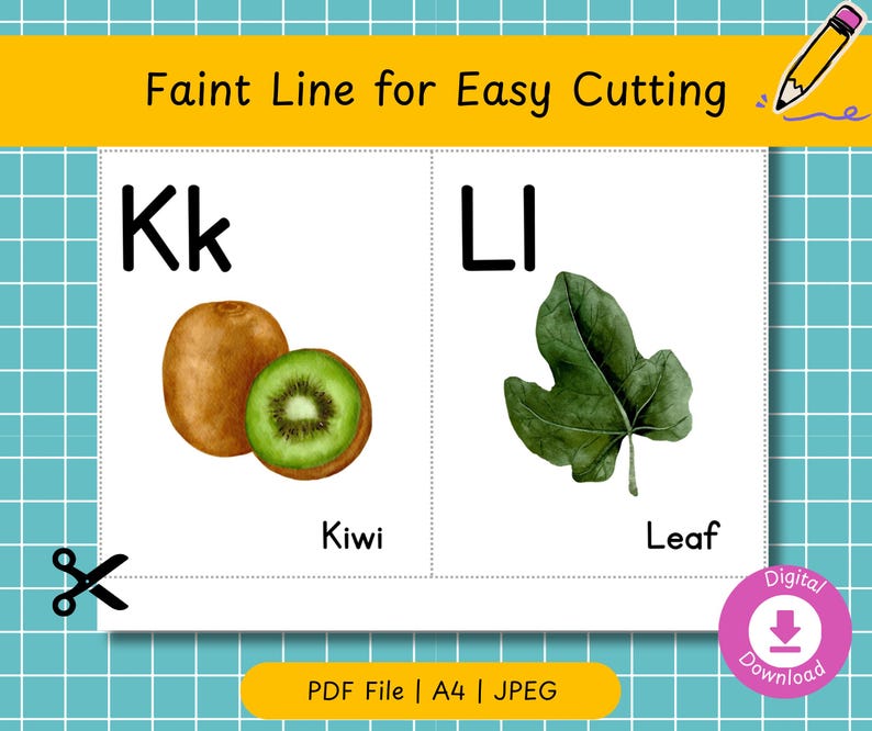 Alphabet Poster for Kids Educational ABC Chart for Preschool ...