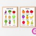 Fruit & Vegetable Poster Bundle for Kids Educational Wall Art for ...