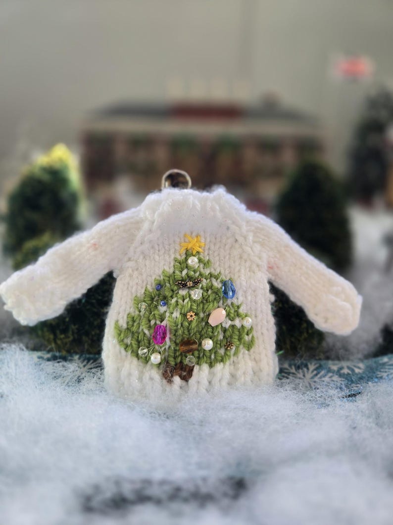 Mini-knit Christmas Sweater Ornament *pattern* - Etsy