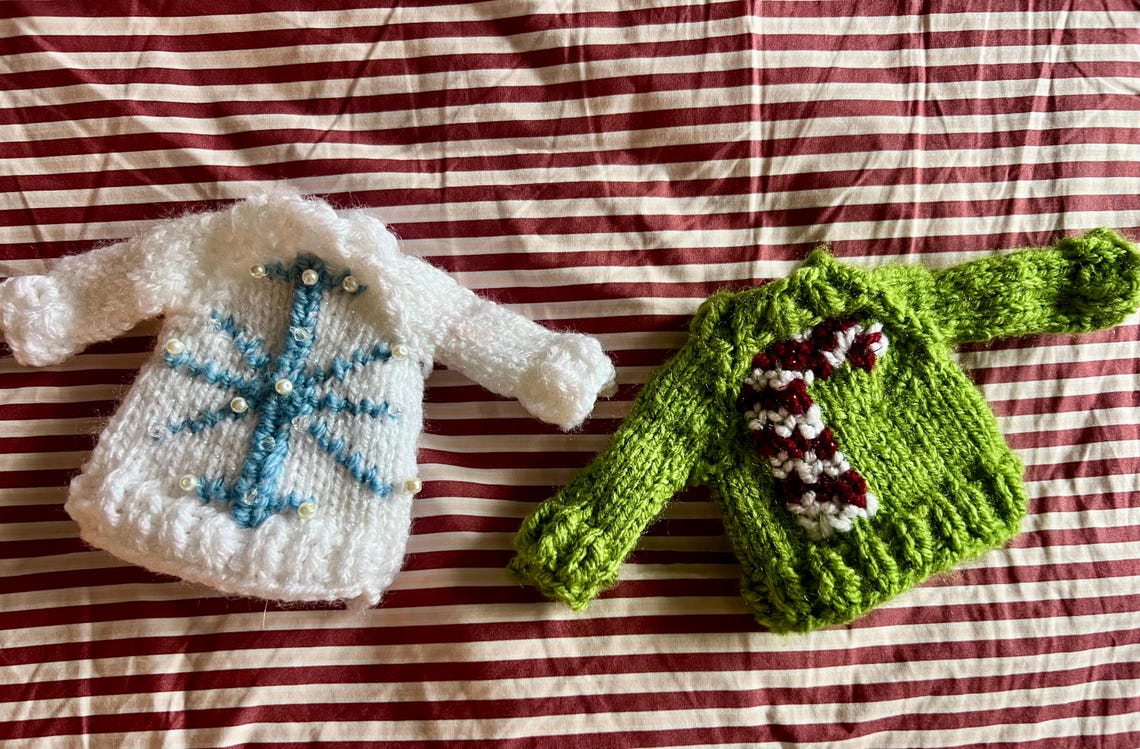 Mini-knit Christmas Sweater Ornament *pattern* - Etsy
