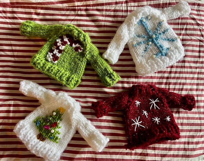 Mini-knit Christmas Sweater Ornament *pattern* - Etsy