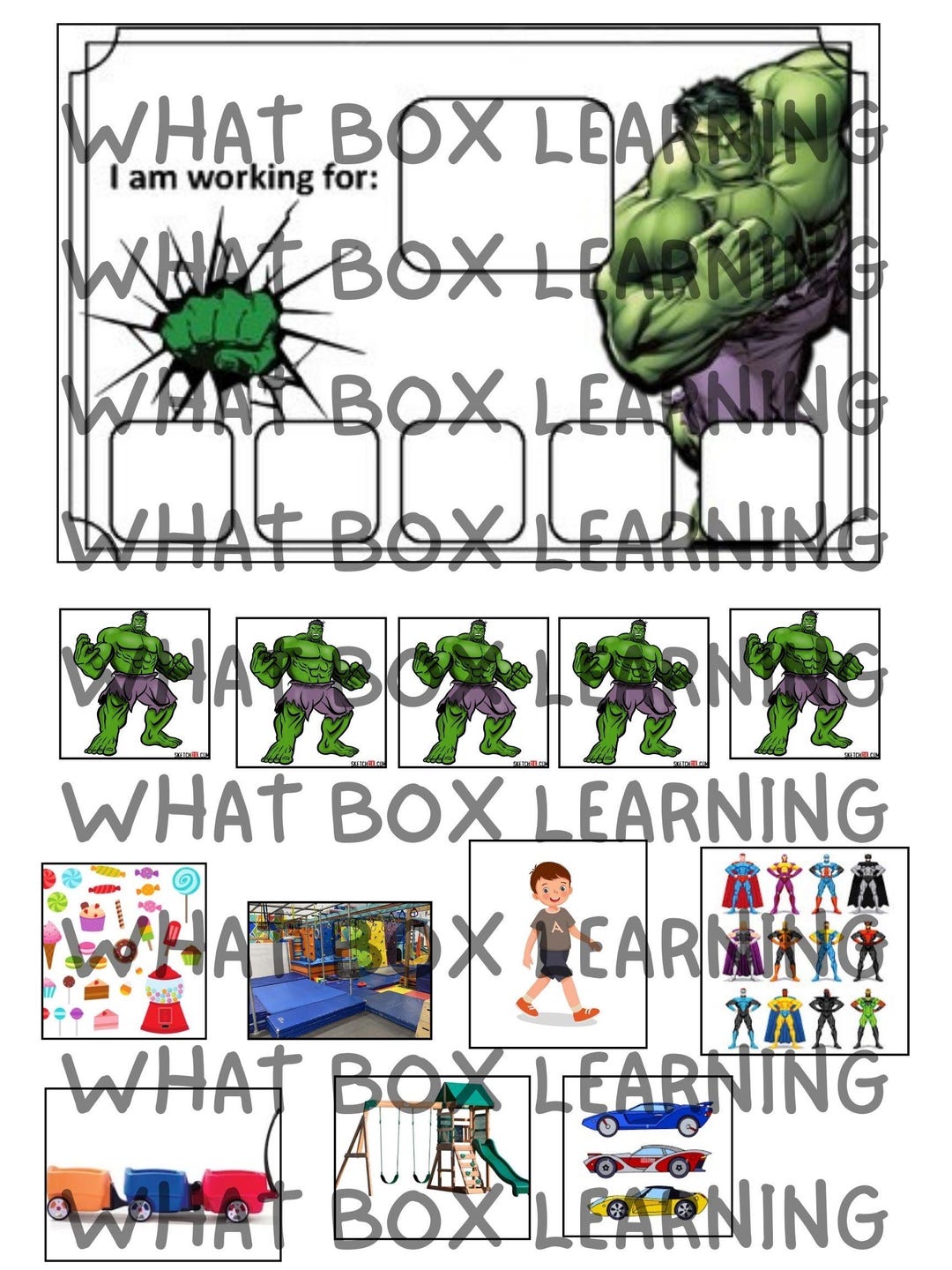 Green Super Hero Token Board - Etsy